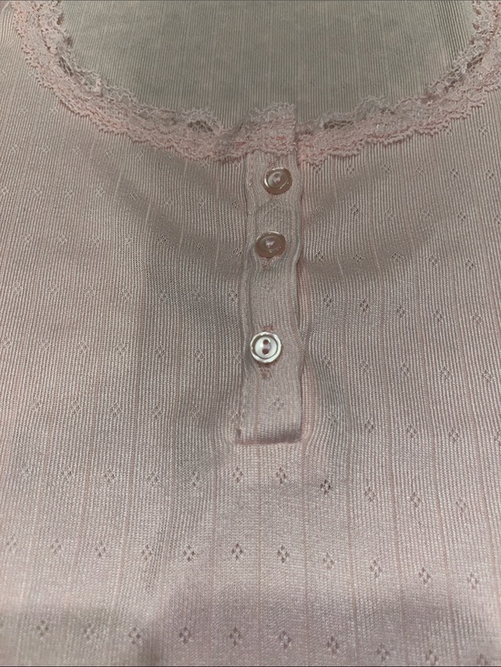 SHEIN | Tops | Shein Blush Pink Lacetrim Short Sleeve Henley | Poshmark